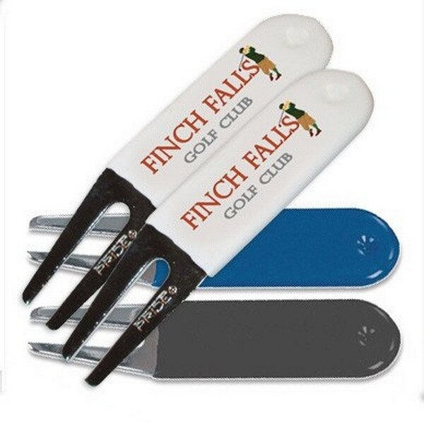 Rubber Coated Divot Tool - Imprinted - Silver