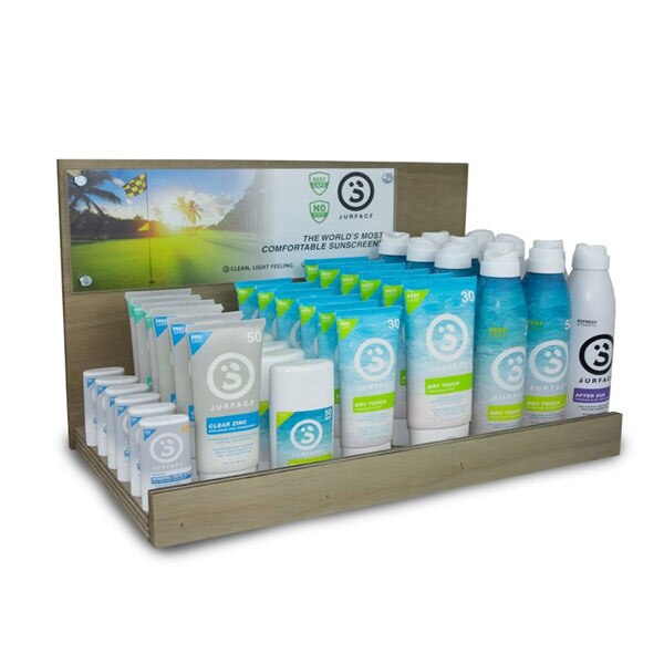 Surface Sunscreen - Wood Counter Top Display. Free with $500 Order of ...